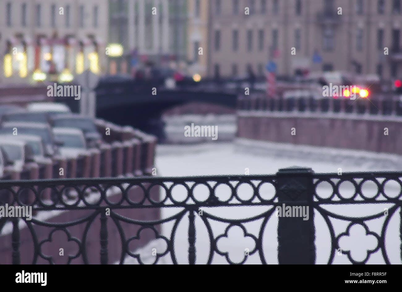 Abstract urban landscape with river Stock Photo - Alamy