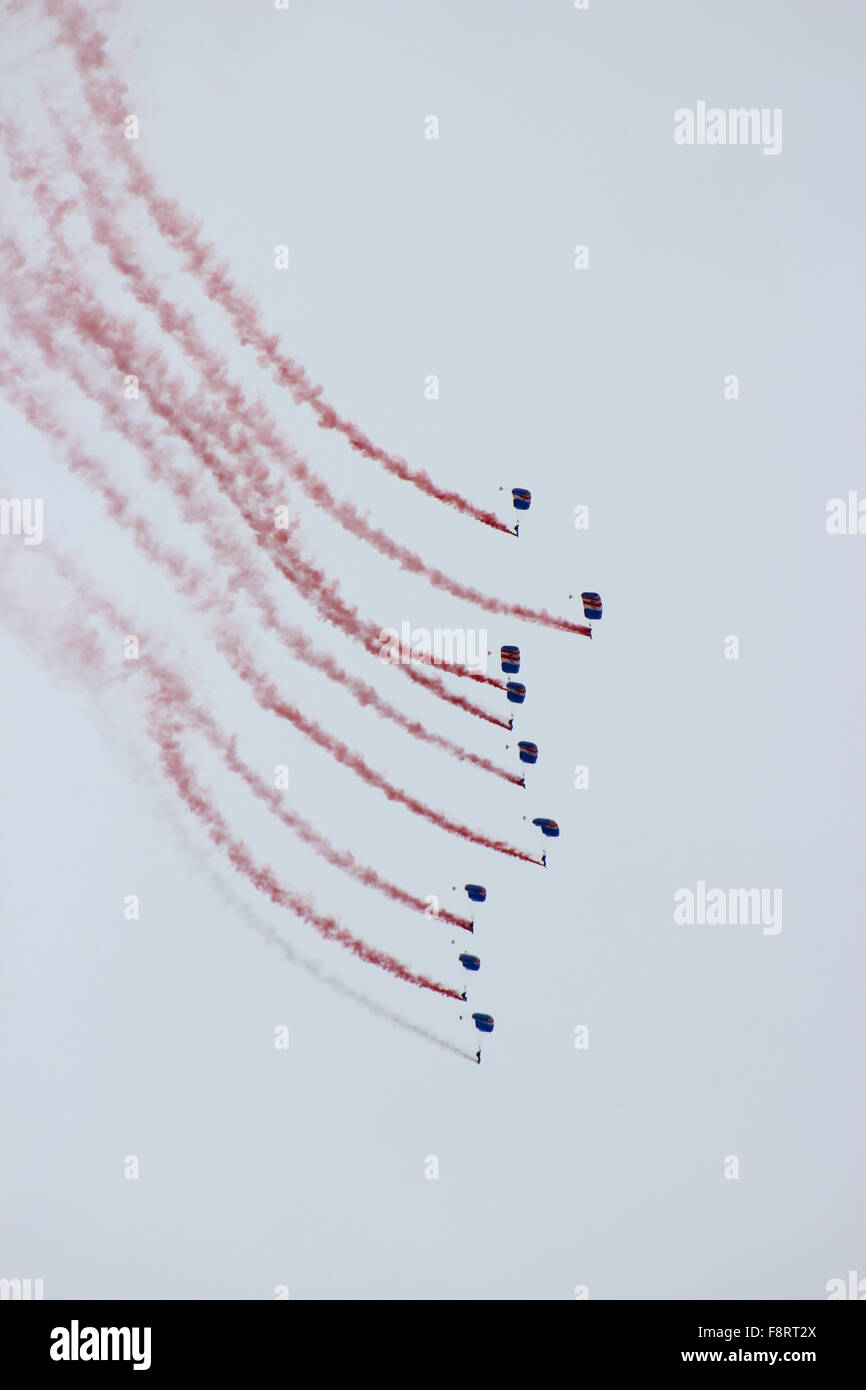 The Rhyl airshow August bank holiday 2015 with the RAF Red Devils ...