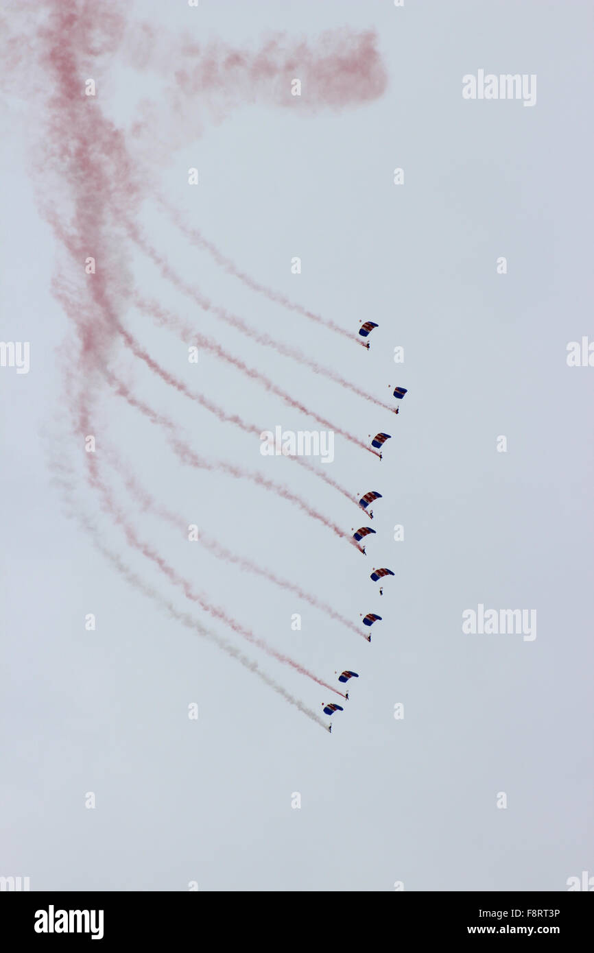 The Rhyl airshow August bank holiday 2015 with the RAF Red Devils ...