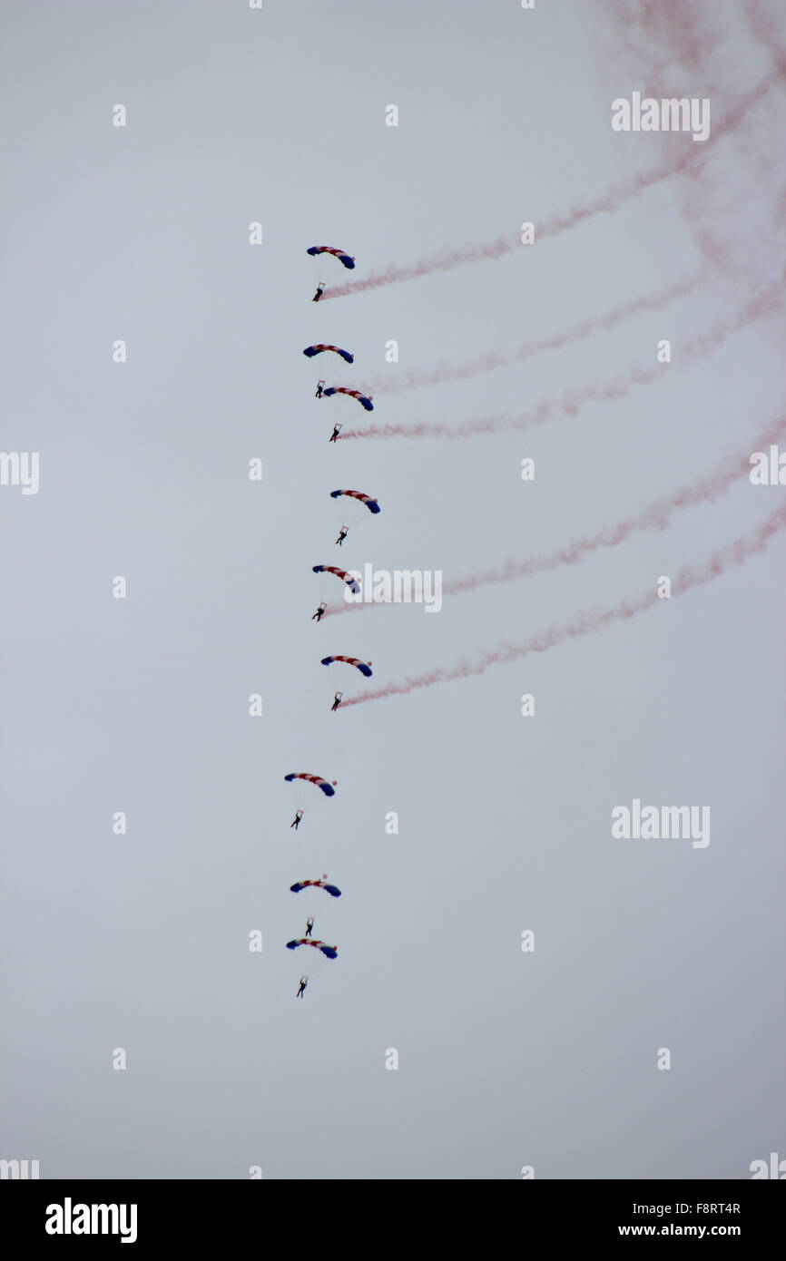 The Rhyl airshow August bank holiday 2015 with the RAF Red Devils ...