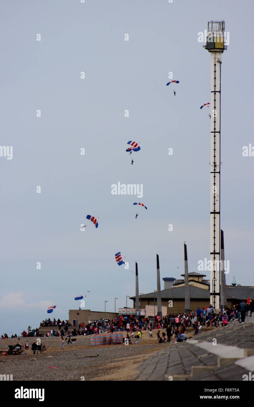 The Rhyl airshow August bank holiday 2015 with the RAF Red Devils ...