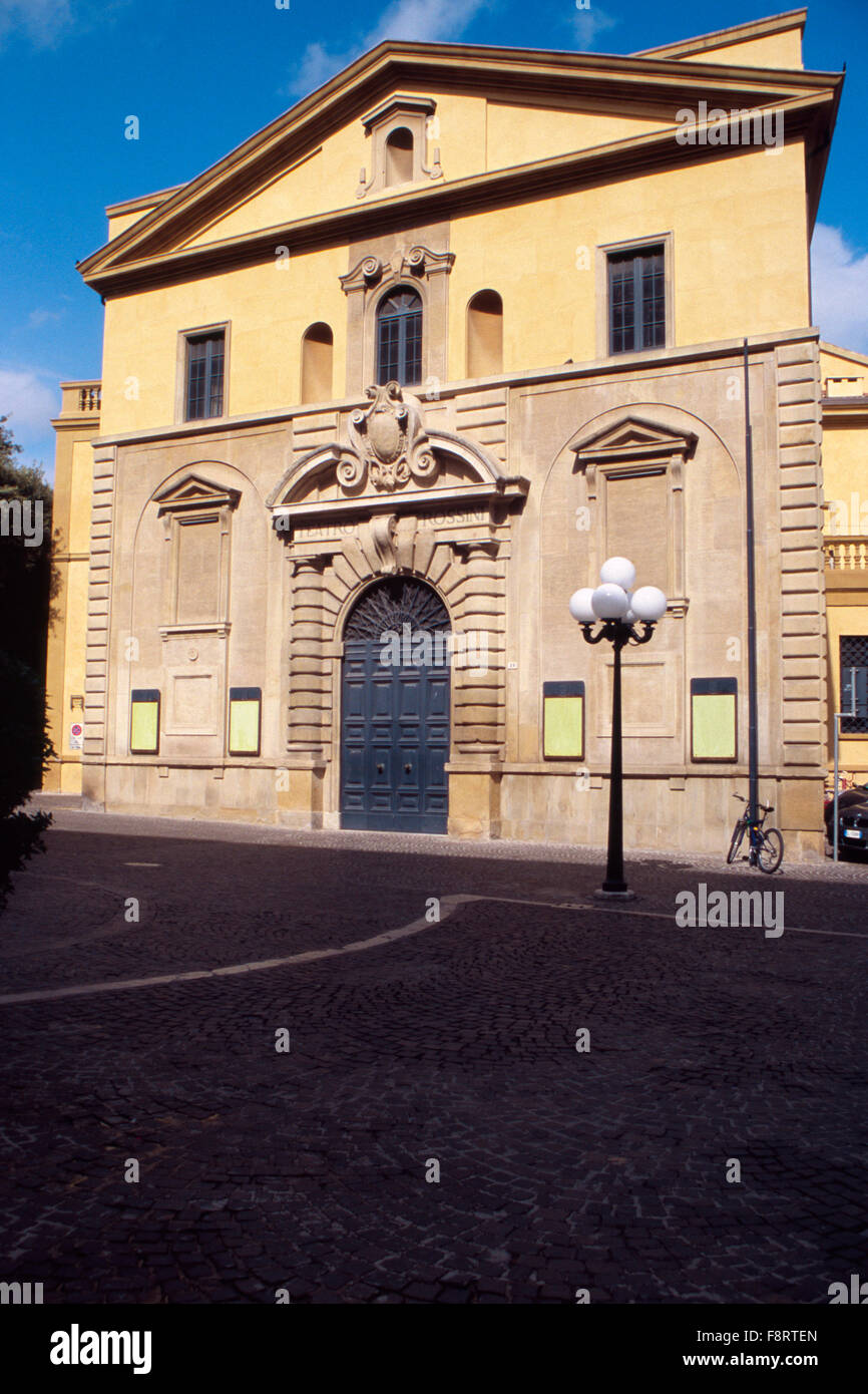 Italy, Marche, Pesaro, Teatro RossinI, Rossini Theatre Stock Photo - Alamy