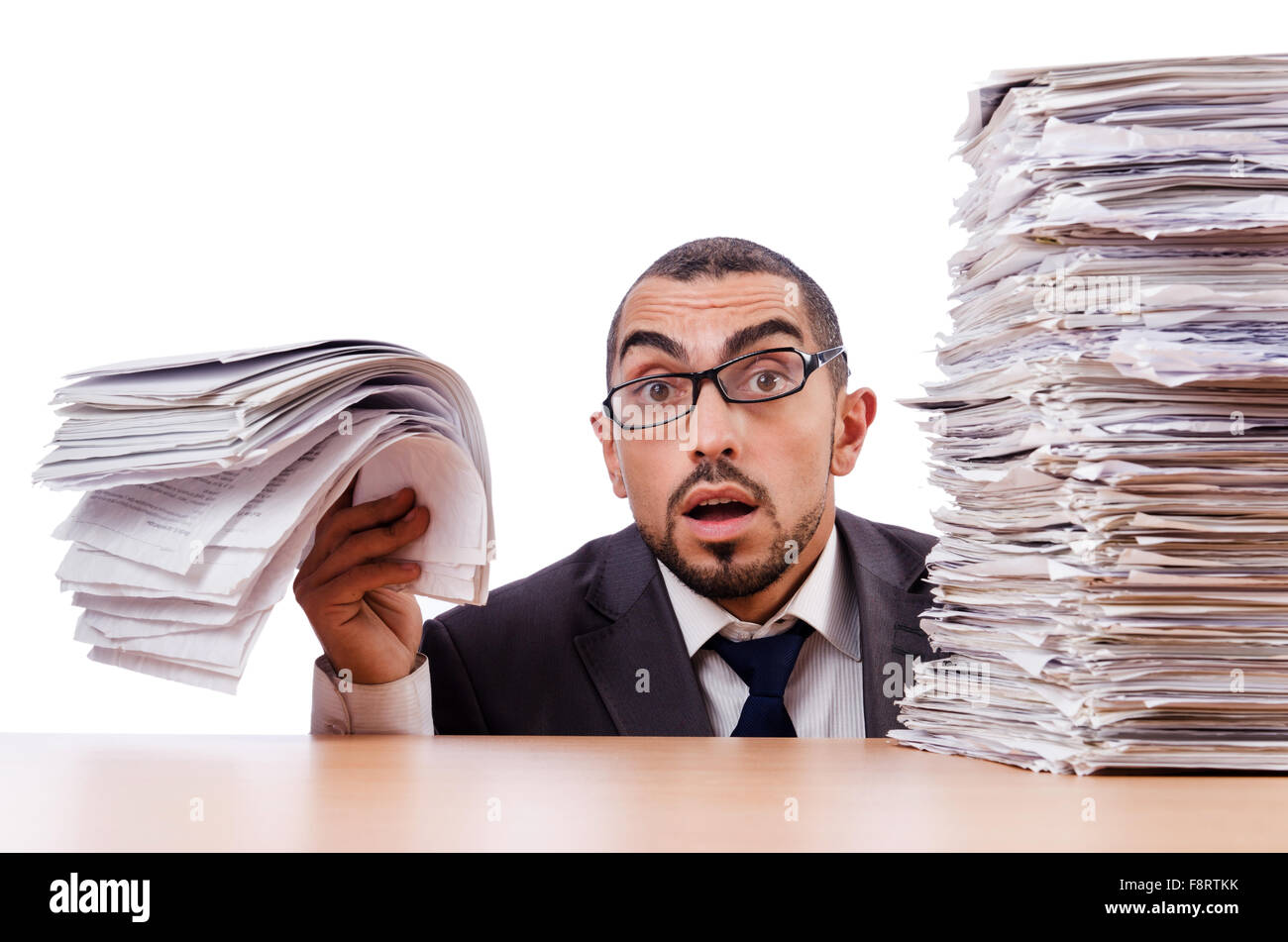 Man with too much work to do Stock Photo - Alamy