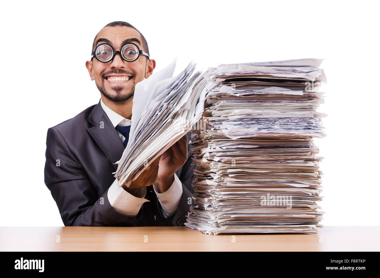 Man with too much work to do Stock Photo - Alamy