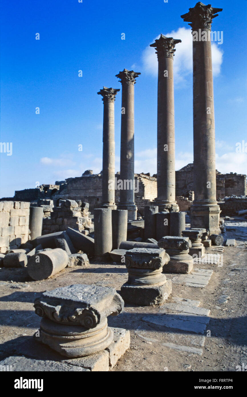 Roman ruins in the town of Bosra, Syria. Bosra is a major ...