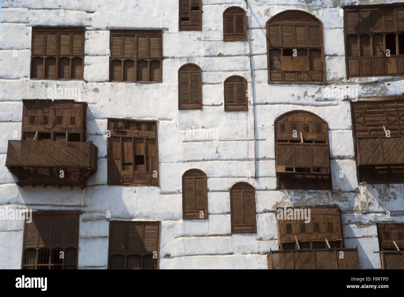 Detail of building in the old part of Jeddah, Saudi Arabia Stock Photo ...