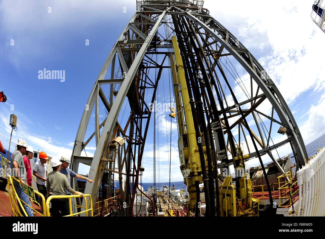 Joides Resolution. 5th Dec, 2015. Scientists visit the U.S. drilling ship JOIDES Resolution, on ...