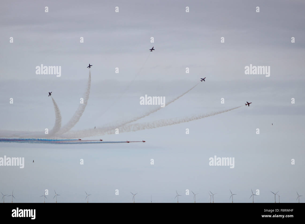 Rhyl Air show August Bank Holiday with the RAF Red Arrows Acrobatic ...