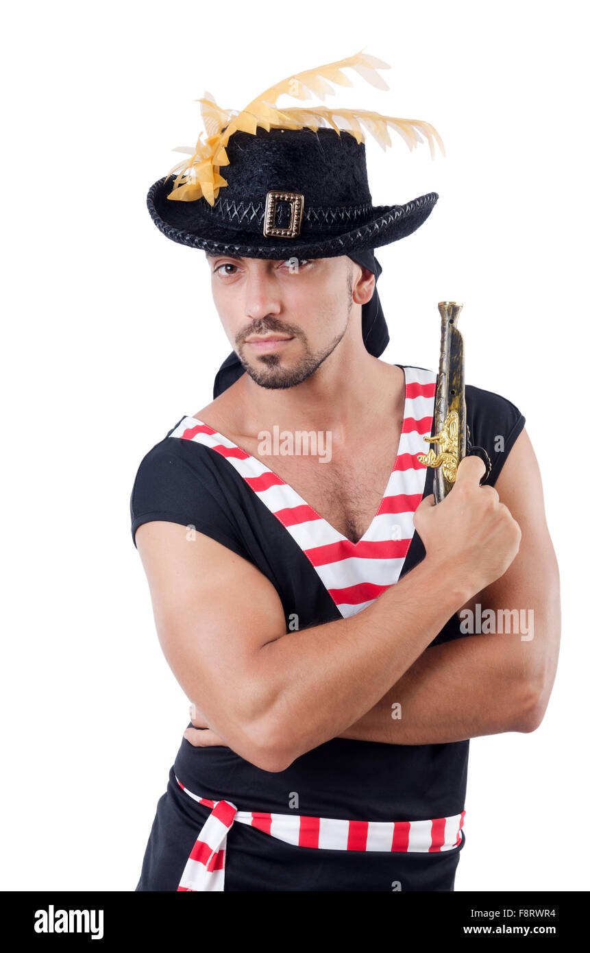 One eyed pirate isolated on the white Stock Photo - Alamy