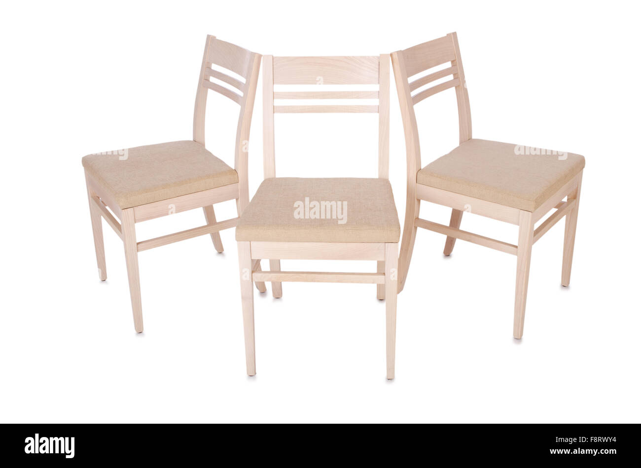 Set of chairs isolated on white Stock Photo - Alamy