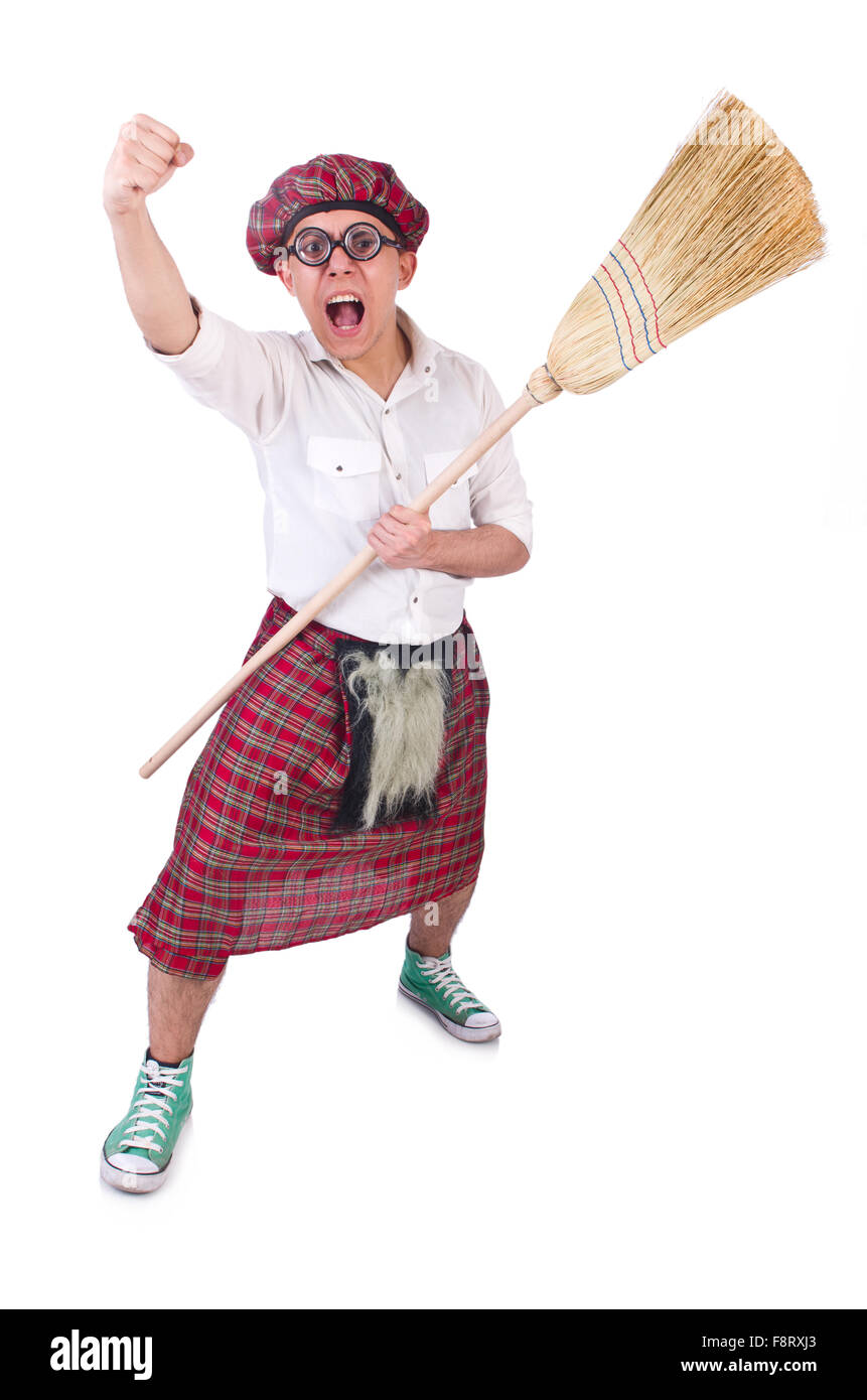 Funny scotsman isolated on the white background Stock Photo - Alamy