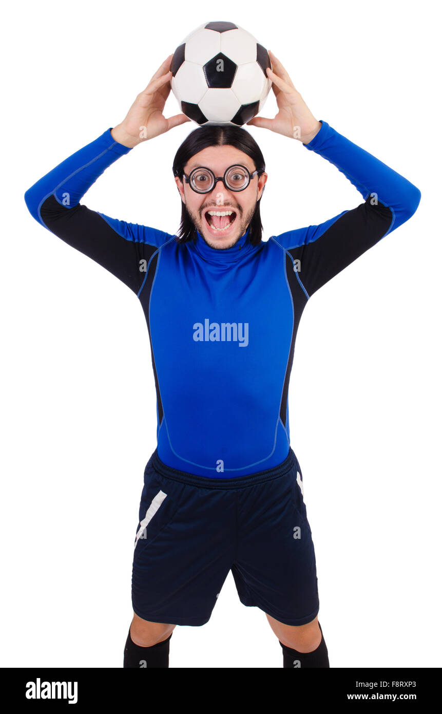 Football player isolated on the white background Stock Photo - Alamy