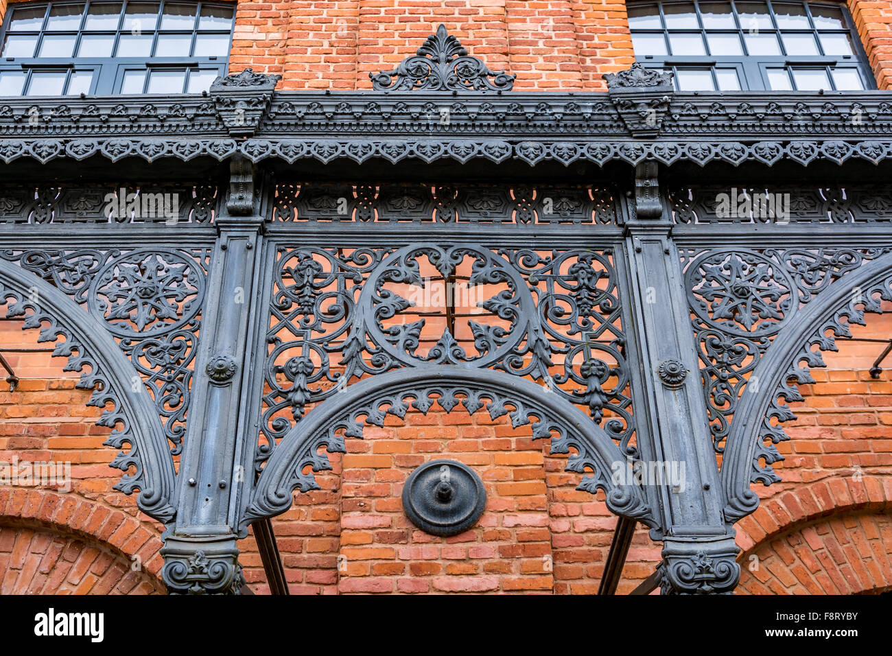 Architecural detail of a beautifully renovated old textile factory ...