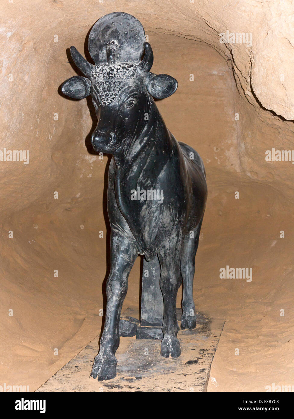 Replica Bull in The Serapeum complex in the Karmous quarter in south ...