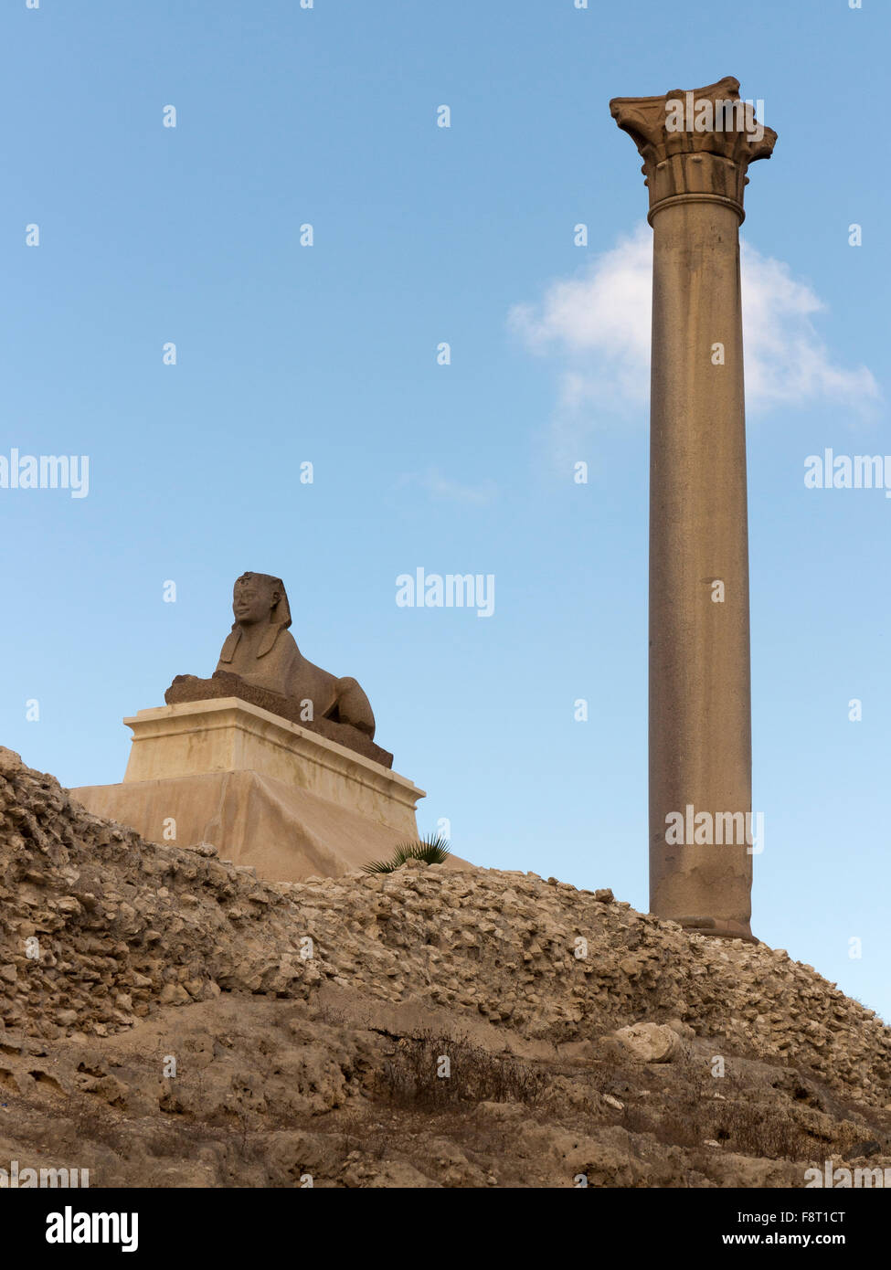 Pompey’s Pillar on site of Temple of Serapis in the Karmous quarter in ...