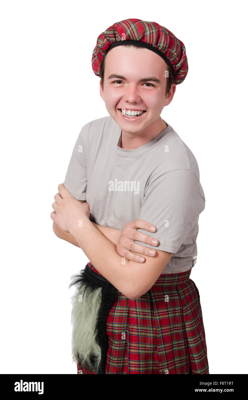 Funny scotsman isolated on white Stock Photo - Alamy