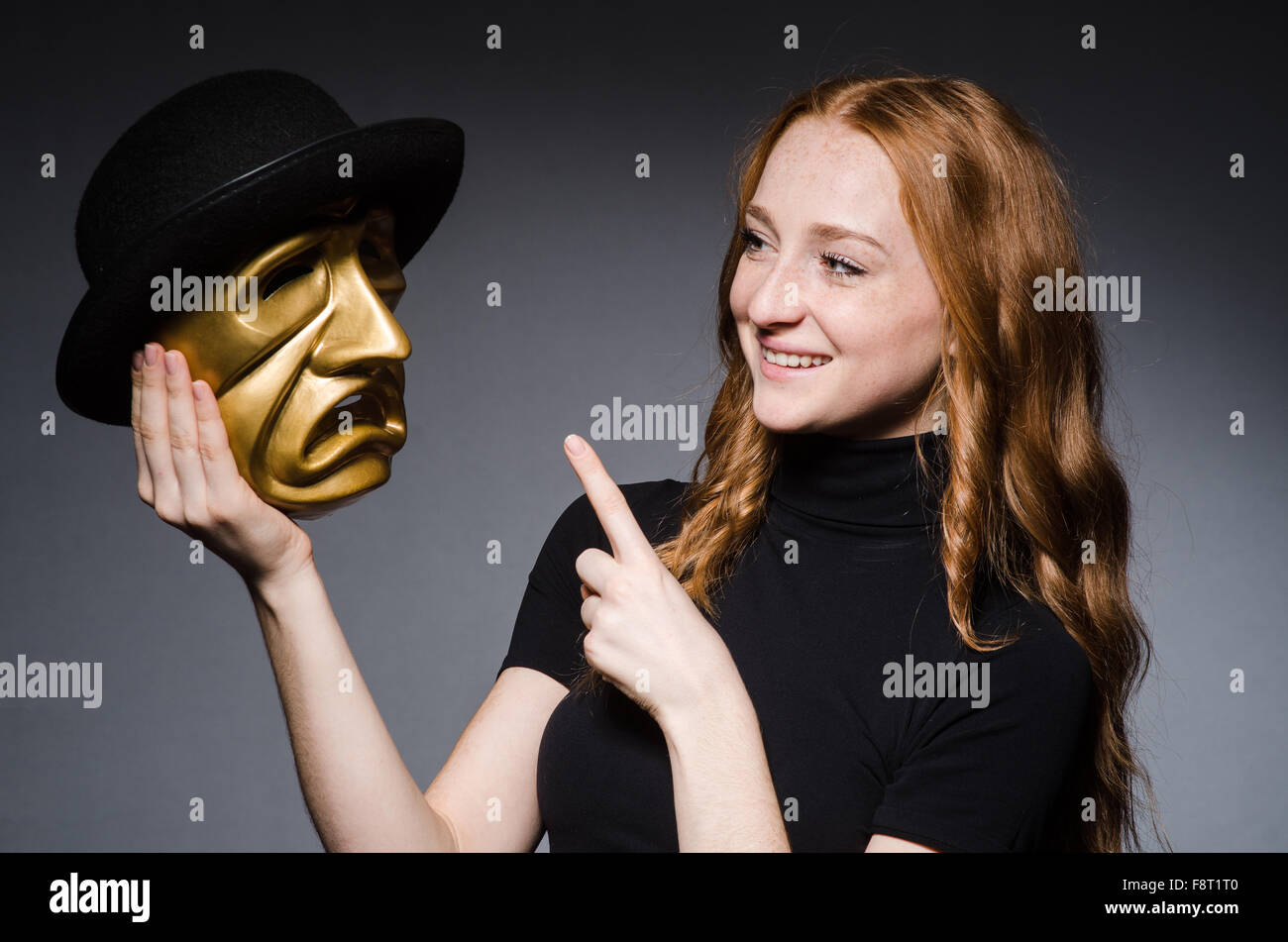 Female tragic mask hi-res stock photography and images - Alamy