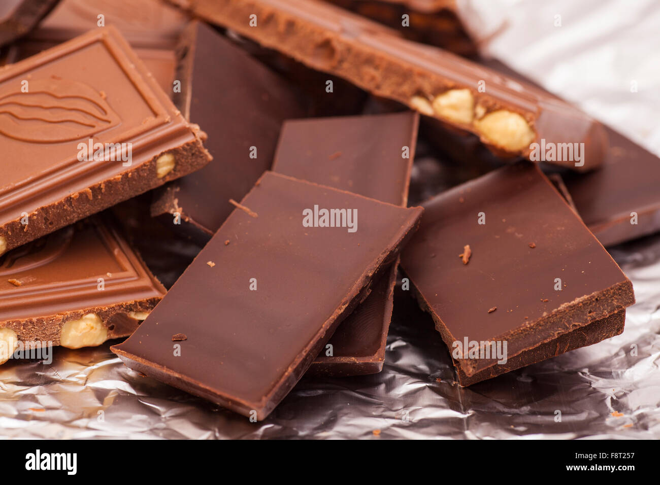 Chocolate bars background Stock Photo - Alamy