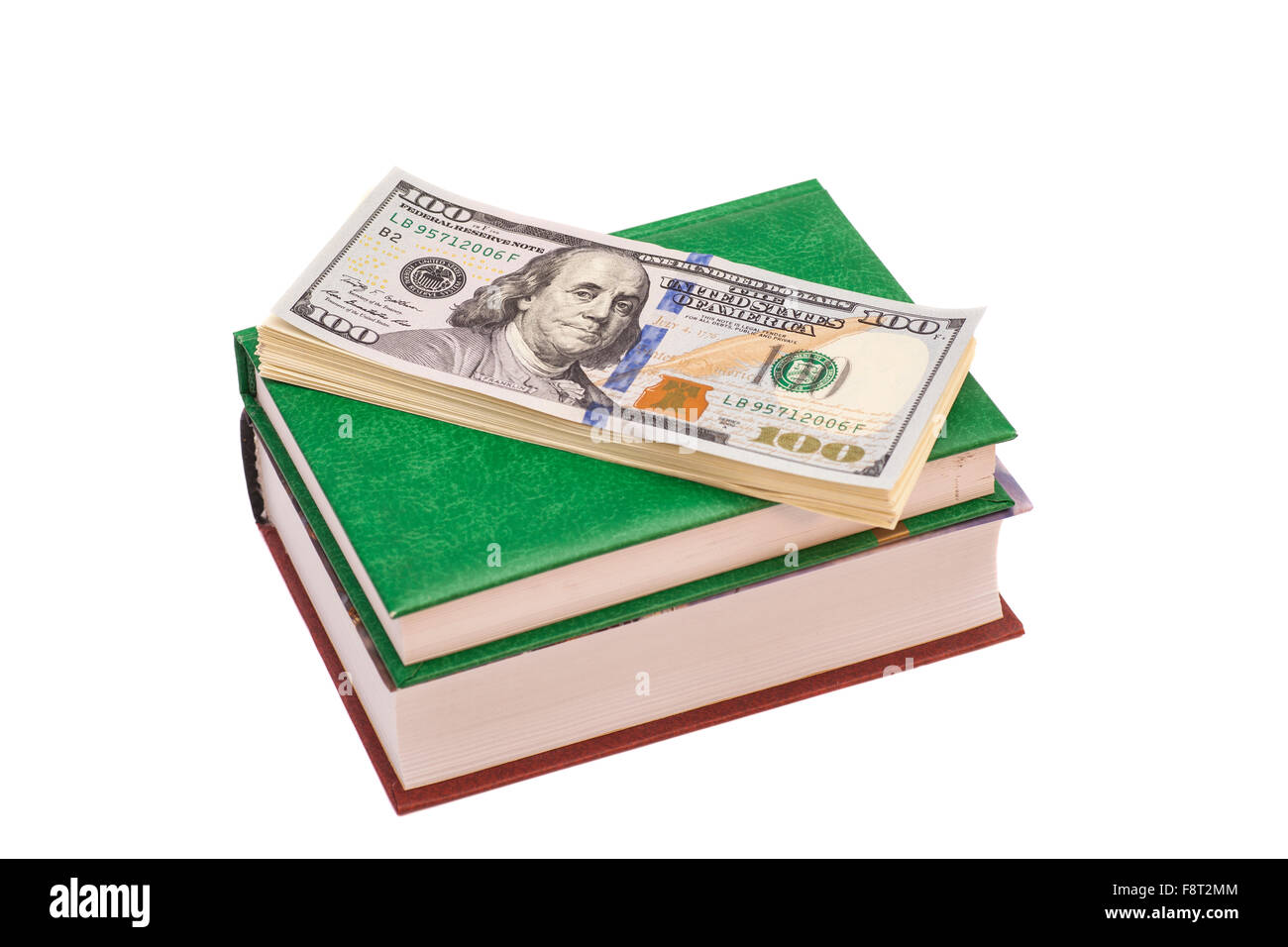 Dollars with Books Stock Photo - Alamy