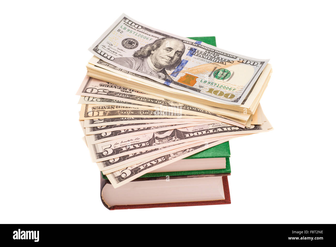 Dollars with Books Stock Photo - Alamy