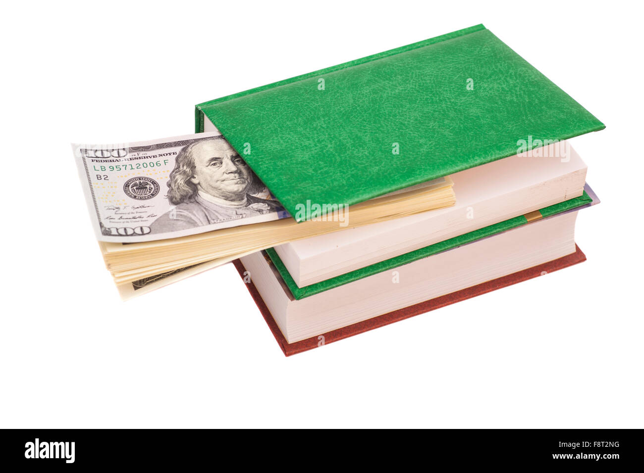 Dollars with Books Stock Photo - Alamy