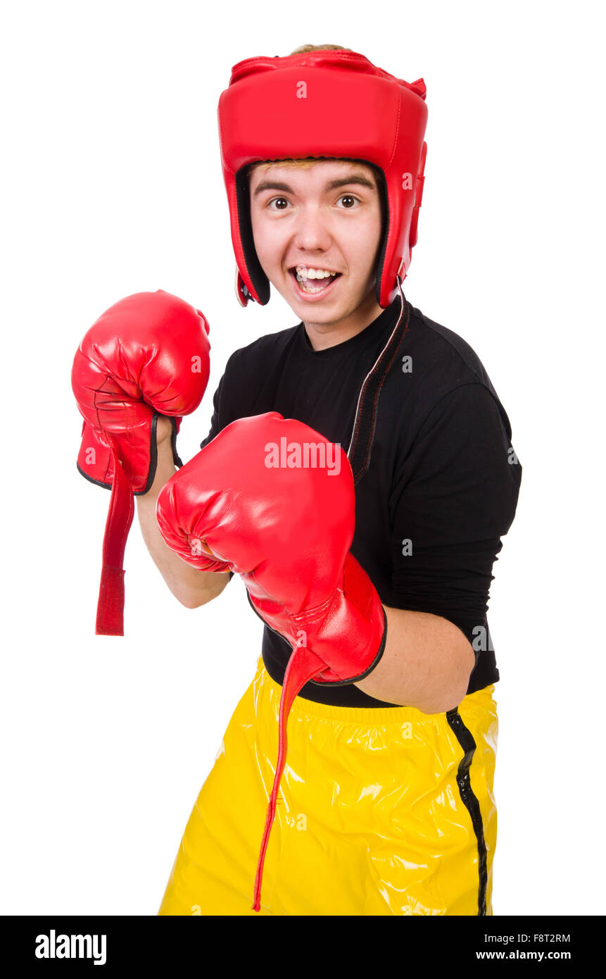 Funny boxer isolated on the white background Stock Photo - Alamy
