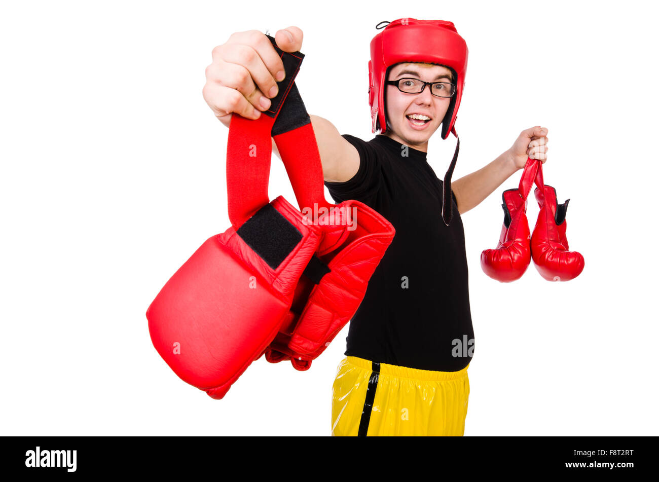 Funny boxer isolated on the white background Stock Photo - Alamy