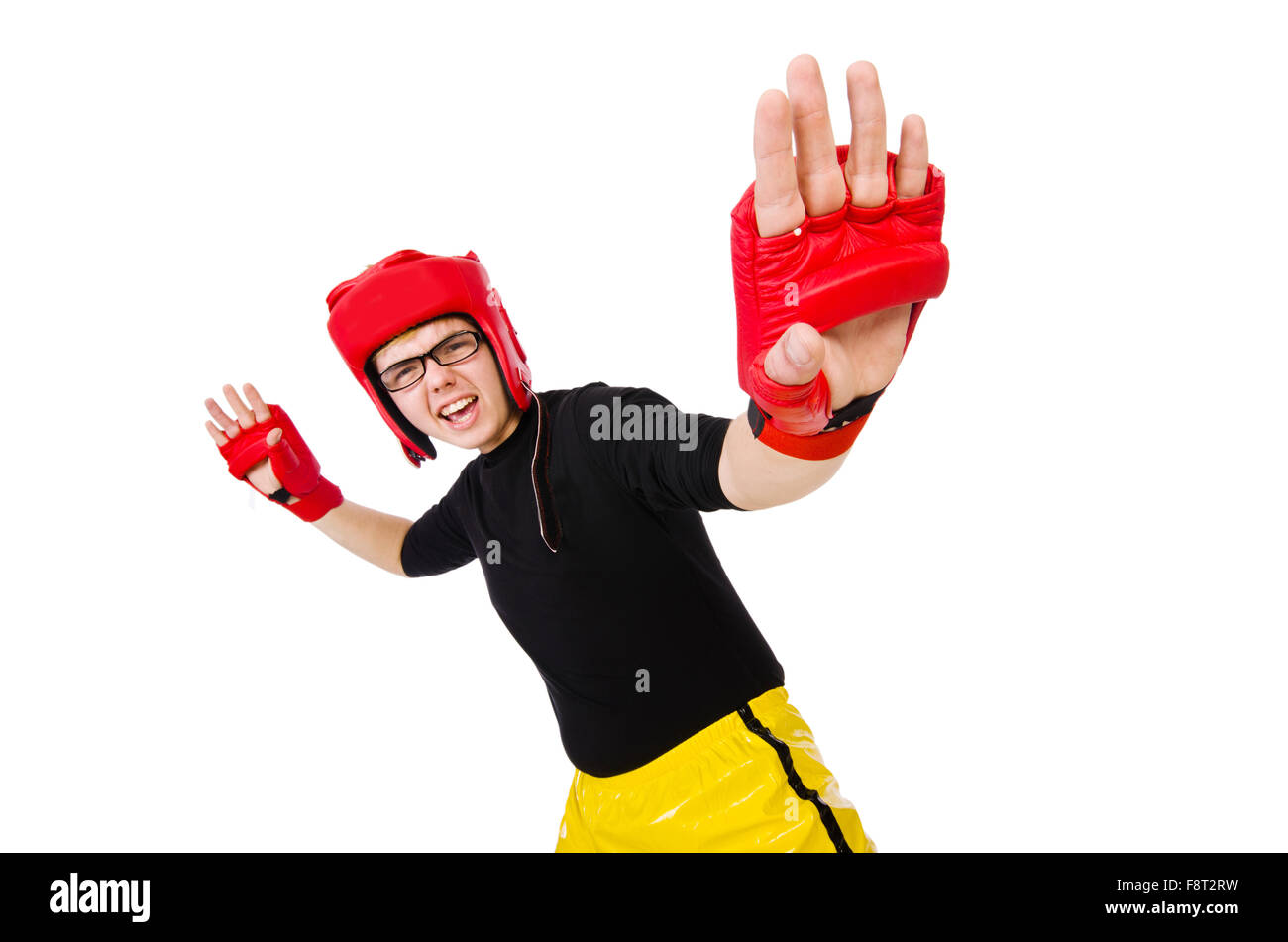 Funny boxer isolated on the white background Stock Photo - Alamy