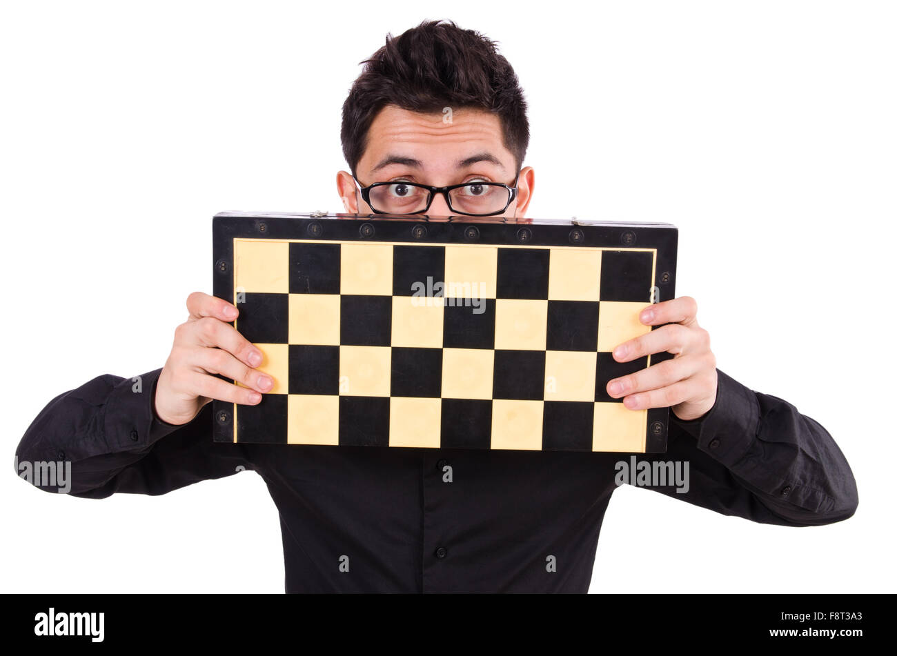 Funny chess player isolated on white Stock Photo - Alamy