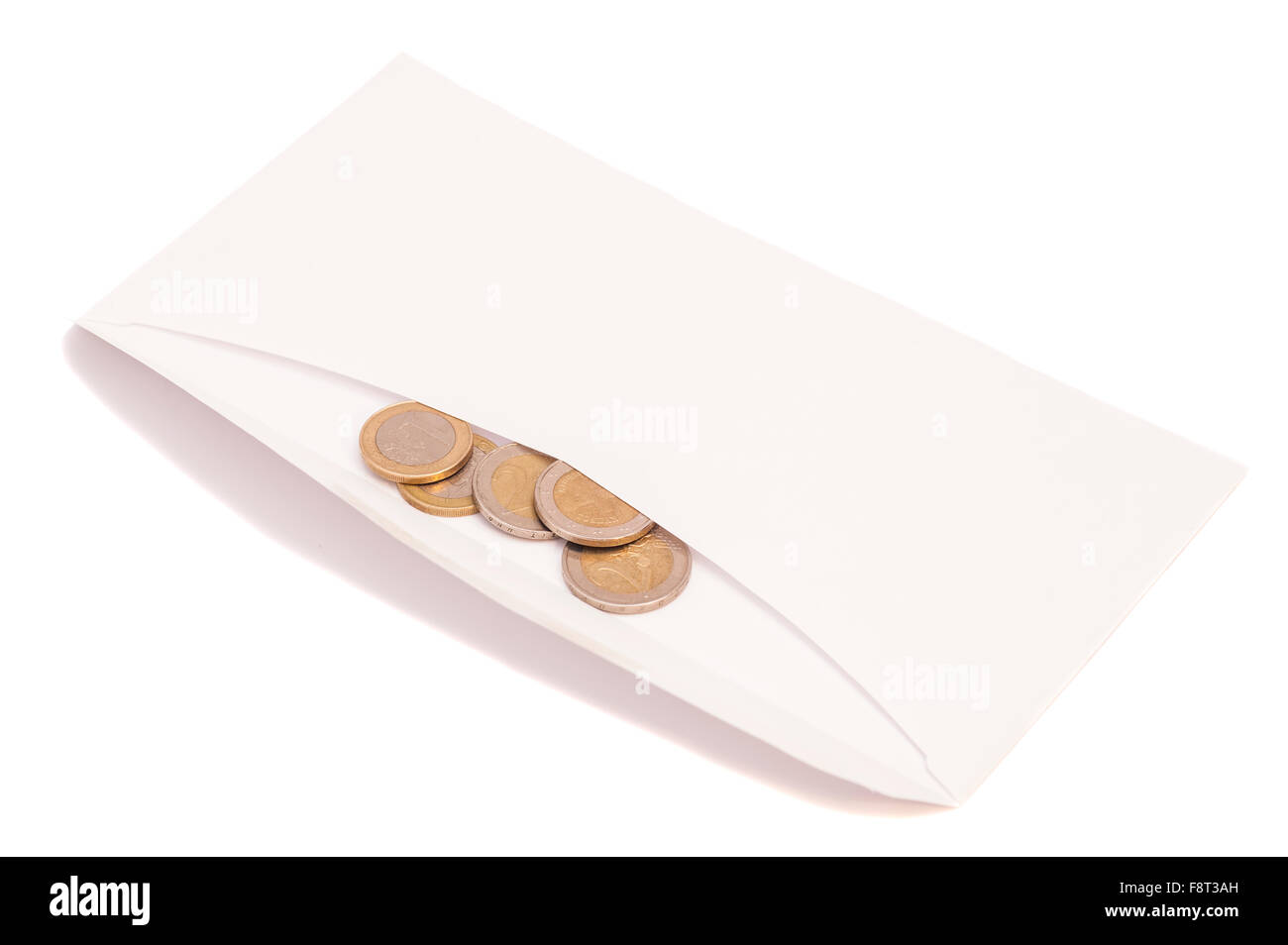 Euro Coins In Envelope Stock Photo - Alamy