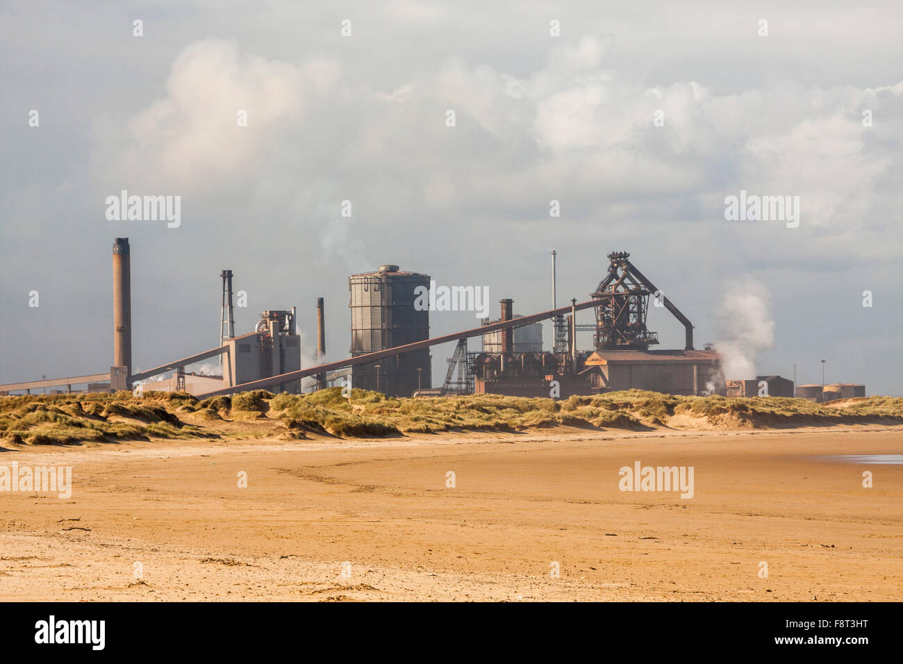Former SSI steelworks as viewed from the beach at Redcar seafront.The ...