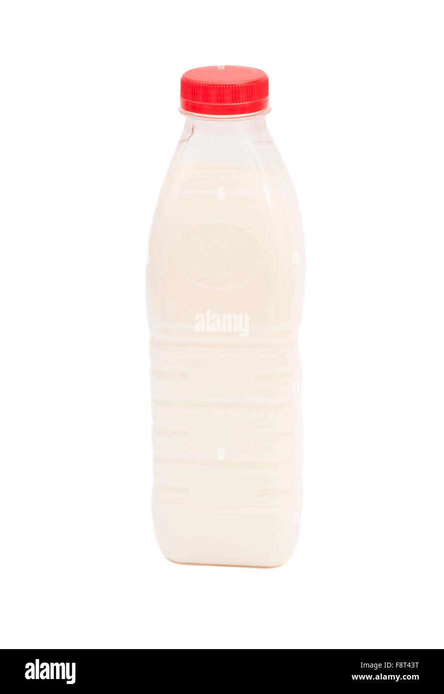 Plastic Bottle of milk isolated on white background Stock Photo - Alamy