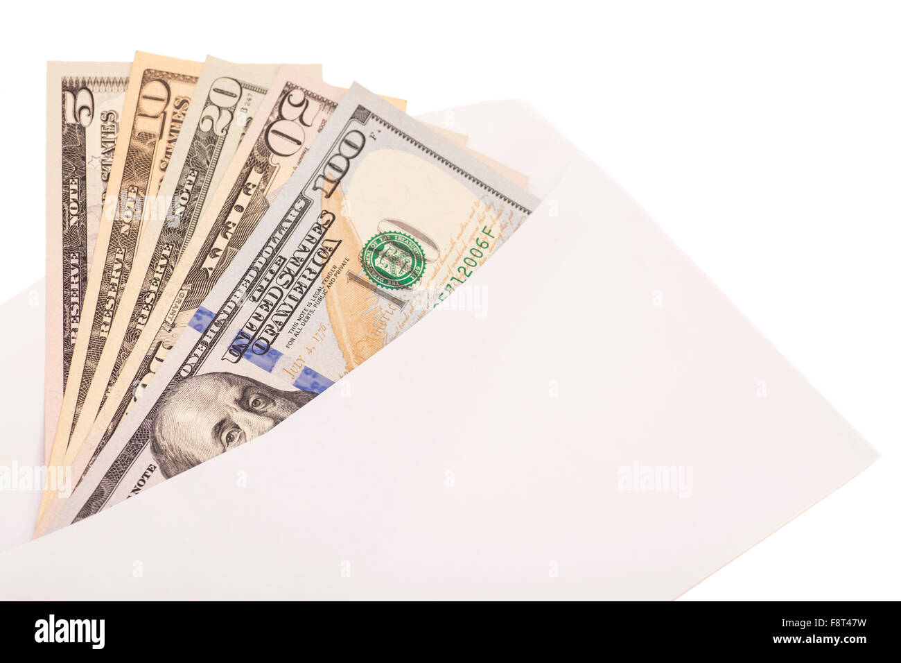 US dollar bills in an envelope Stock Photo - Alamy