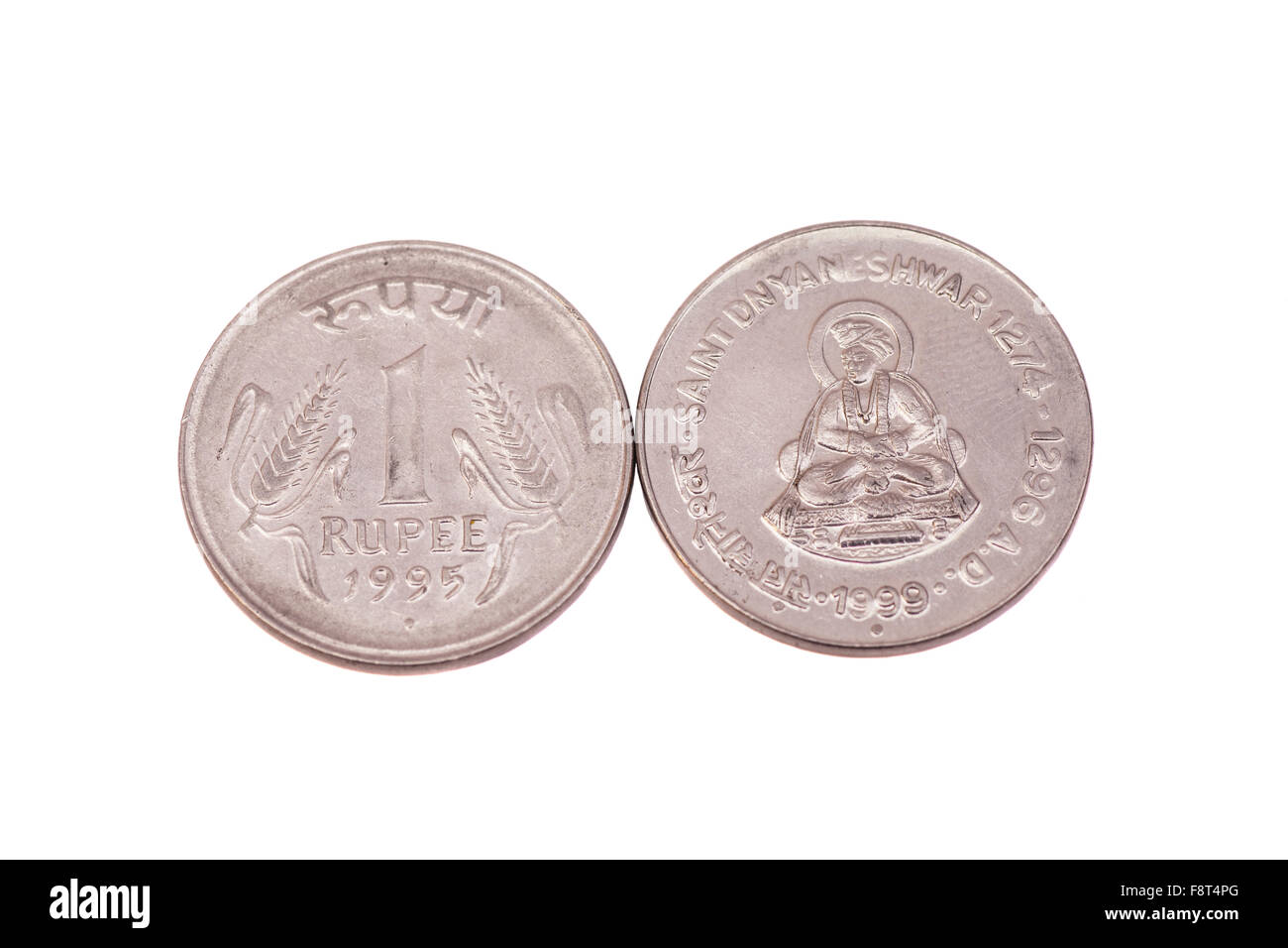 one indian rupees coin isolated on white background Stock Photo - Alamy