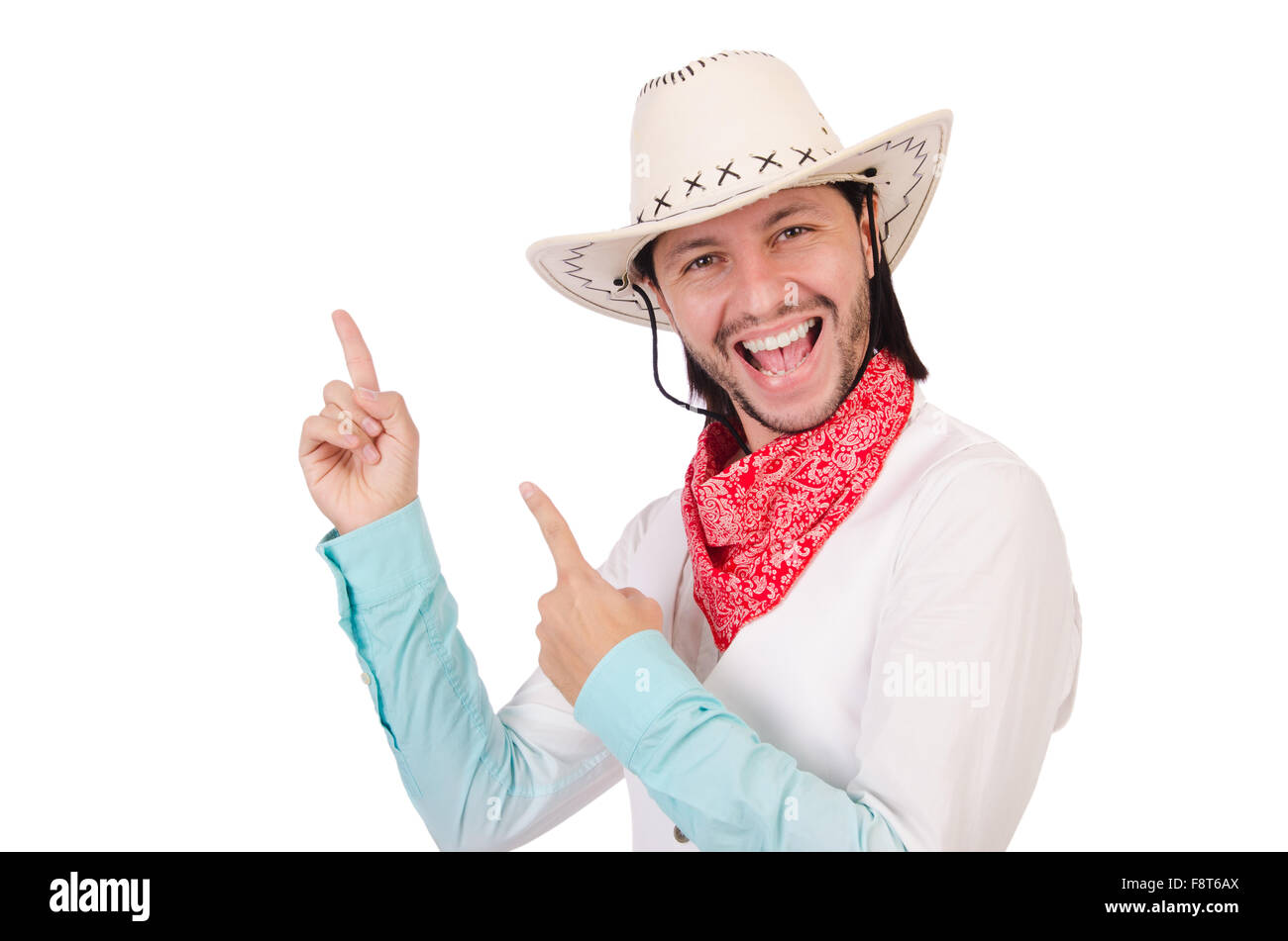 Cowboy isolated on the white background Stock Photo - Alamy