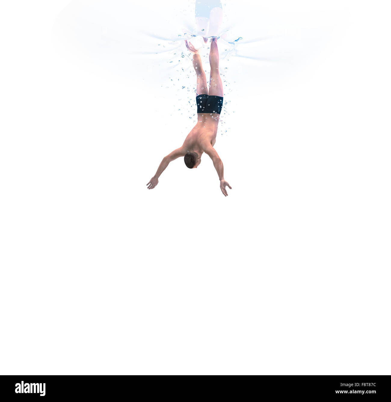 man diving into water isolated on white Stock Photo - Alamy