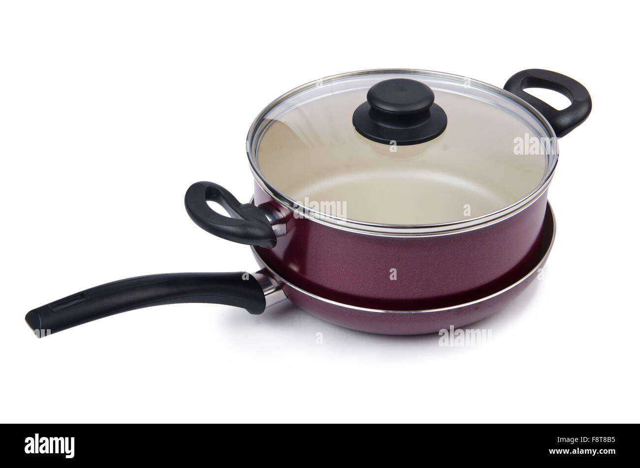 Kitchen utensils pan pot isolated on white Stock Photo - Alamy