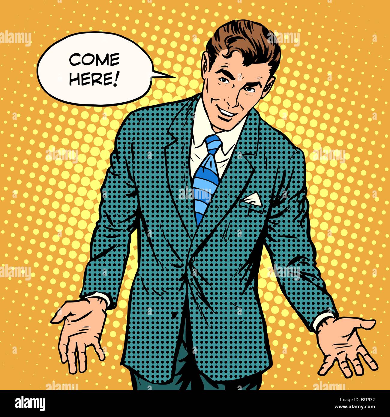 come here the man says Stock Vector Image & Art - Alamy