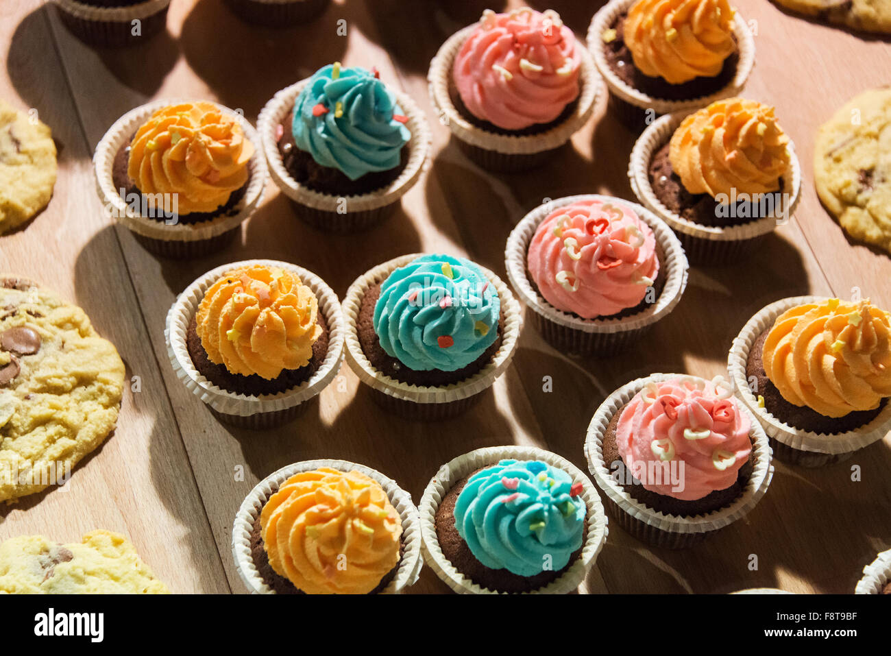 Sweet donuts arranged at display Stock Photo - Alamy