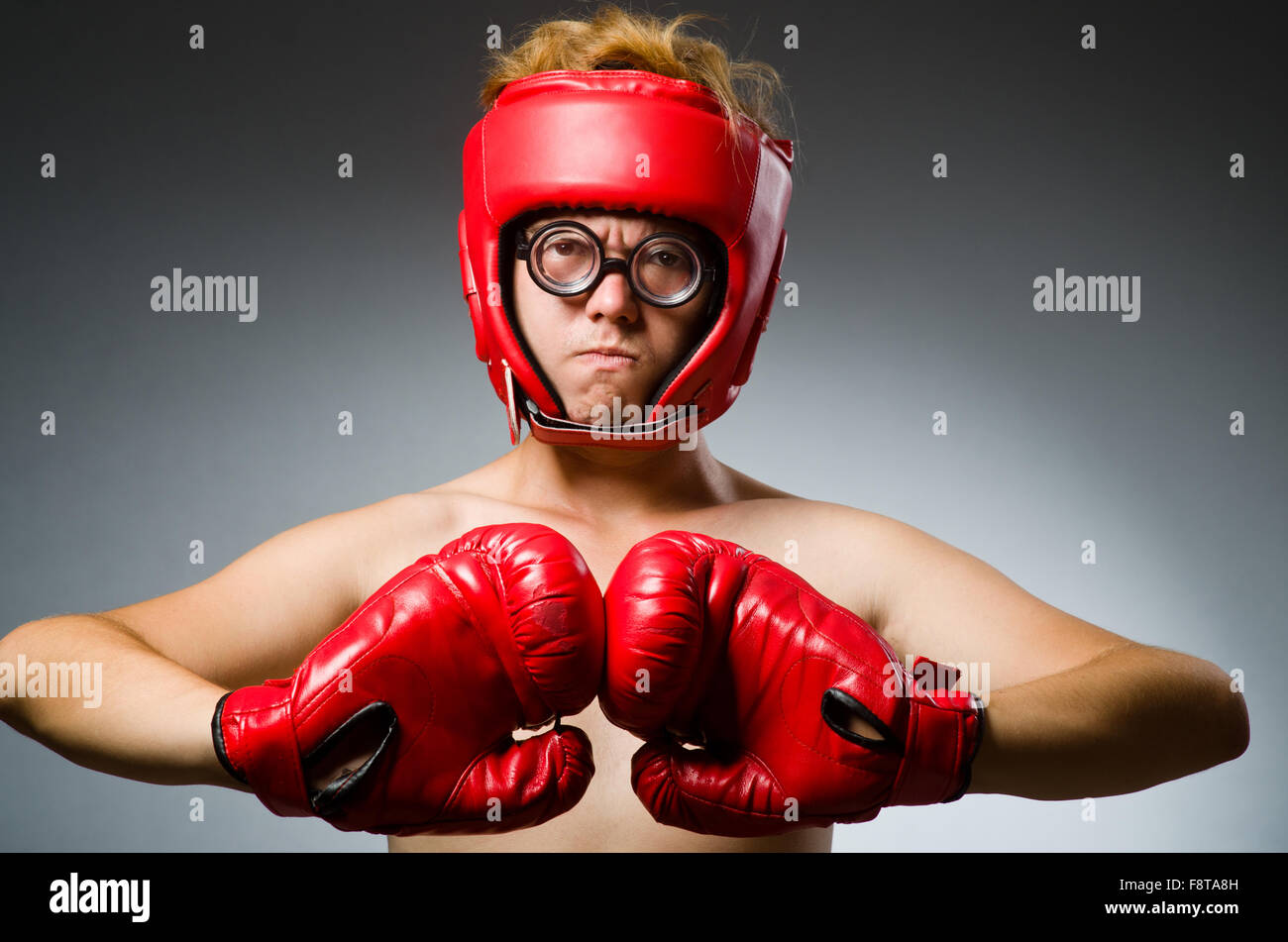 Funny boxer against dark background Stock Photo - Alamy