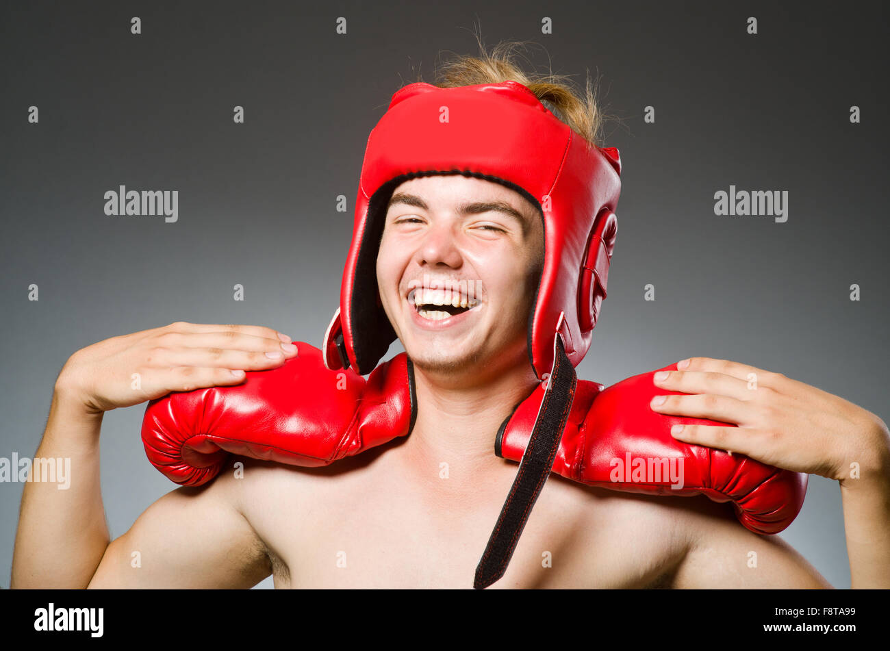 Funny nerd boxer in sport concept Stock Photo - Alamy