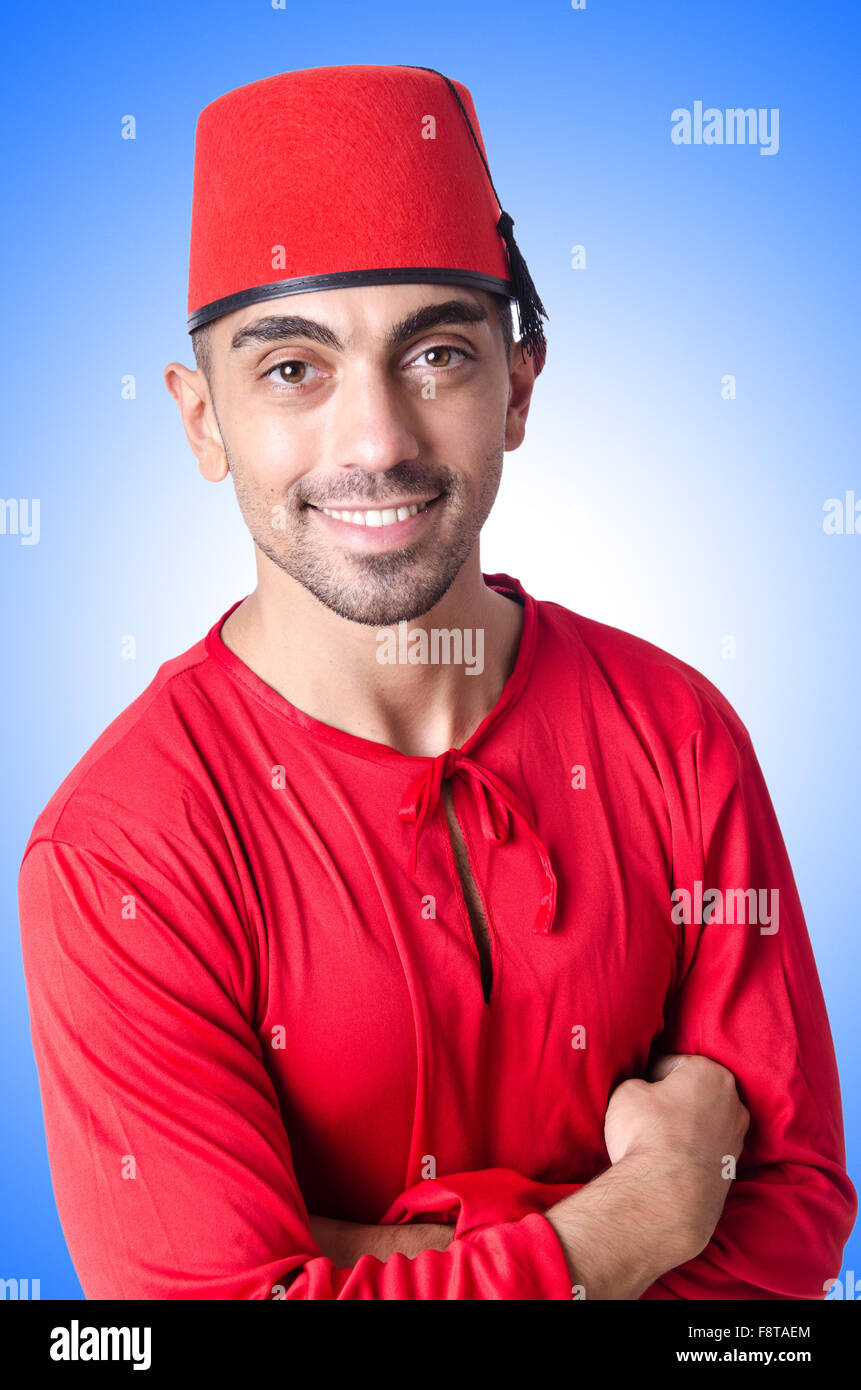 Man in traditional turkish hat and dress Stock Photo - Alamy