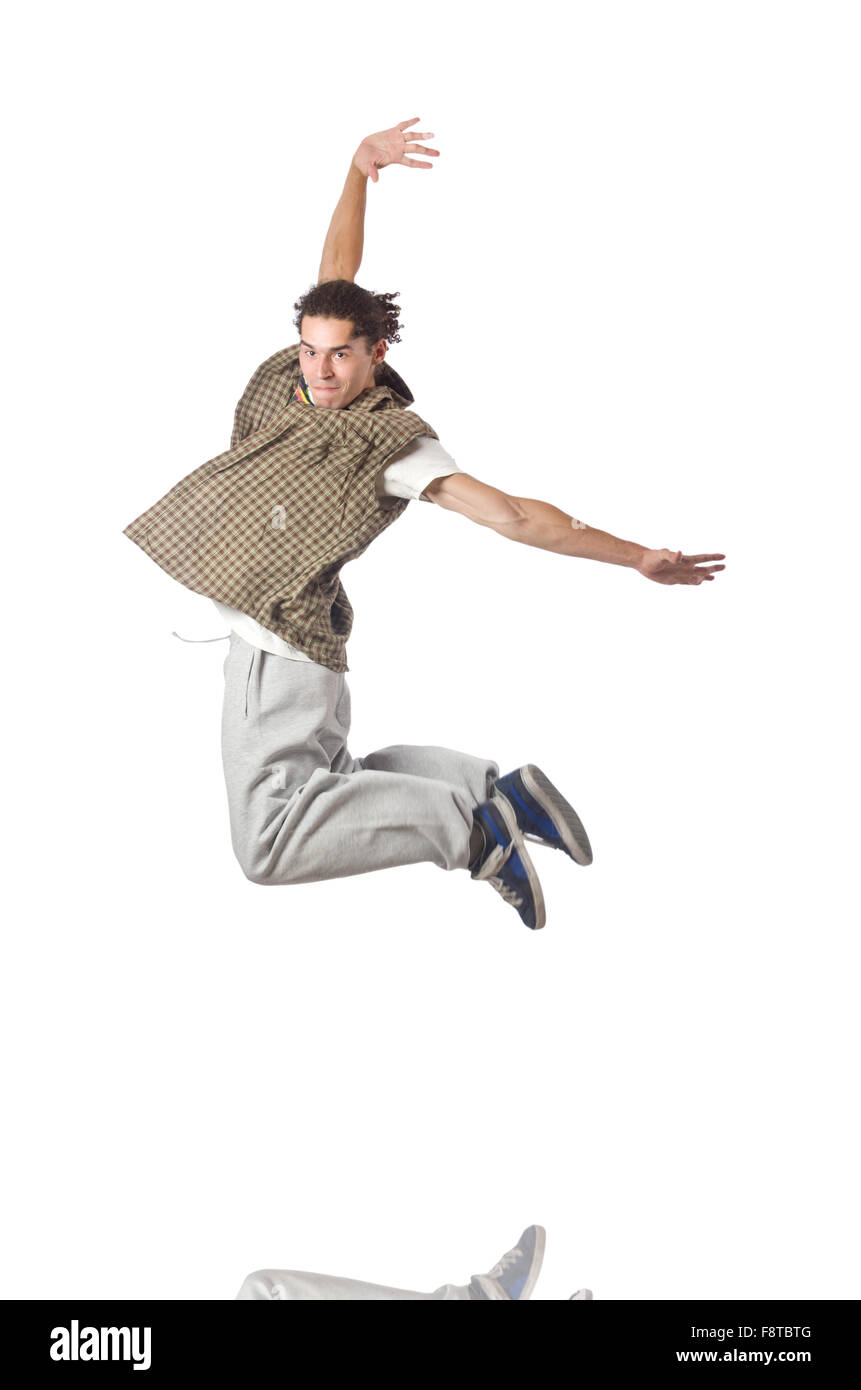 Man dancing isolated on the white Stock Photo - Alamy