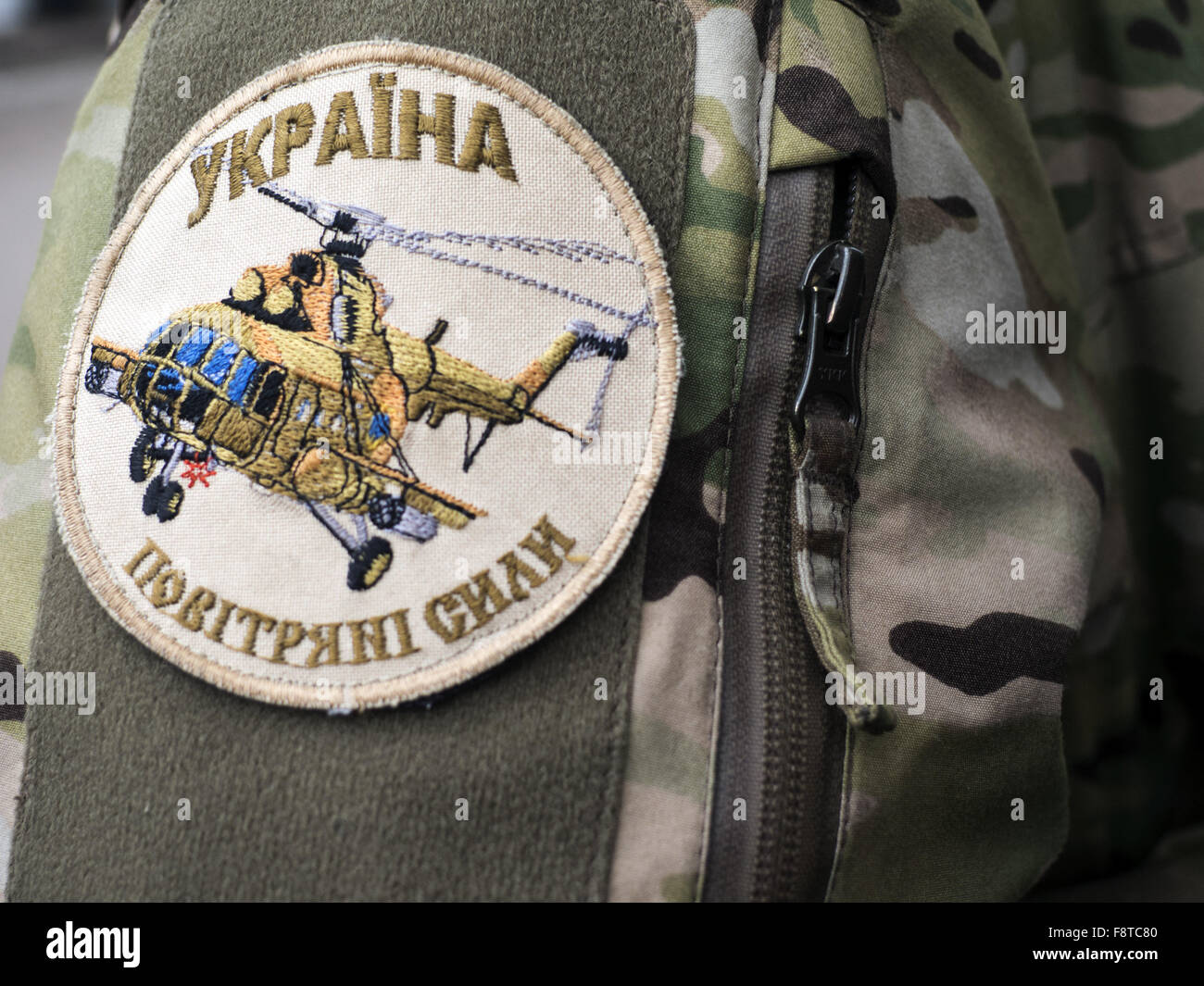 Dec. 11, 2015 - Chevron member of the Ukrainian Air Force helicopter ...