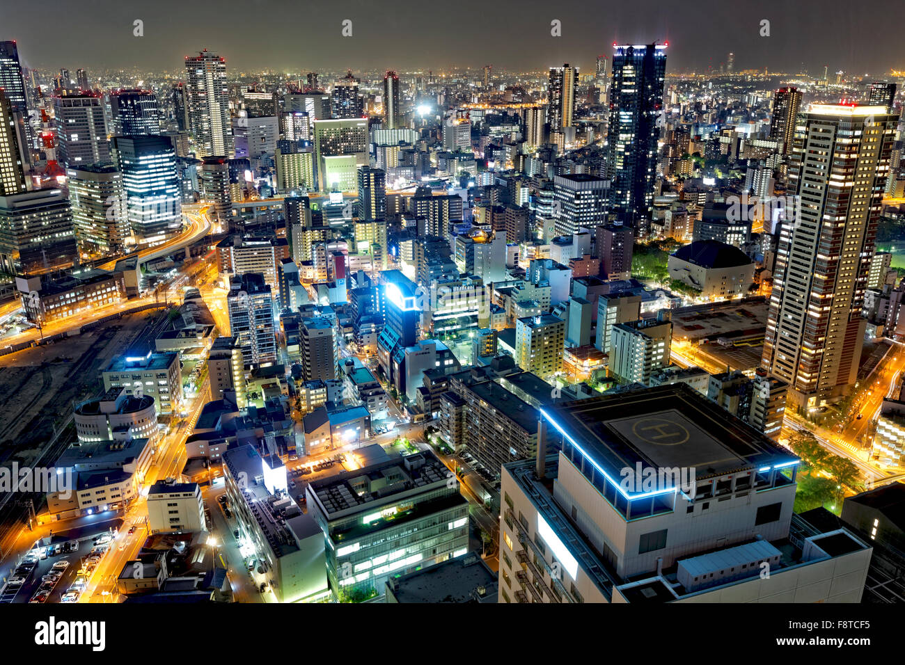 Osaka, Japan city skyline at the landmark Umeda District Stock Photo ...