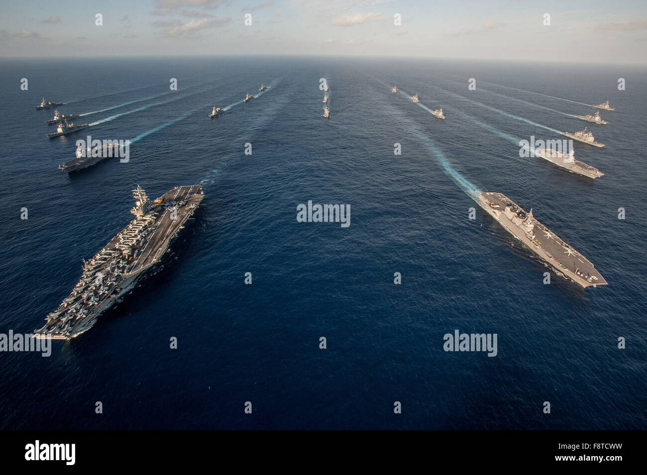 The Ronald Reagan Carrier Strike Group underway in formation with Japan ...
