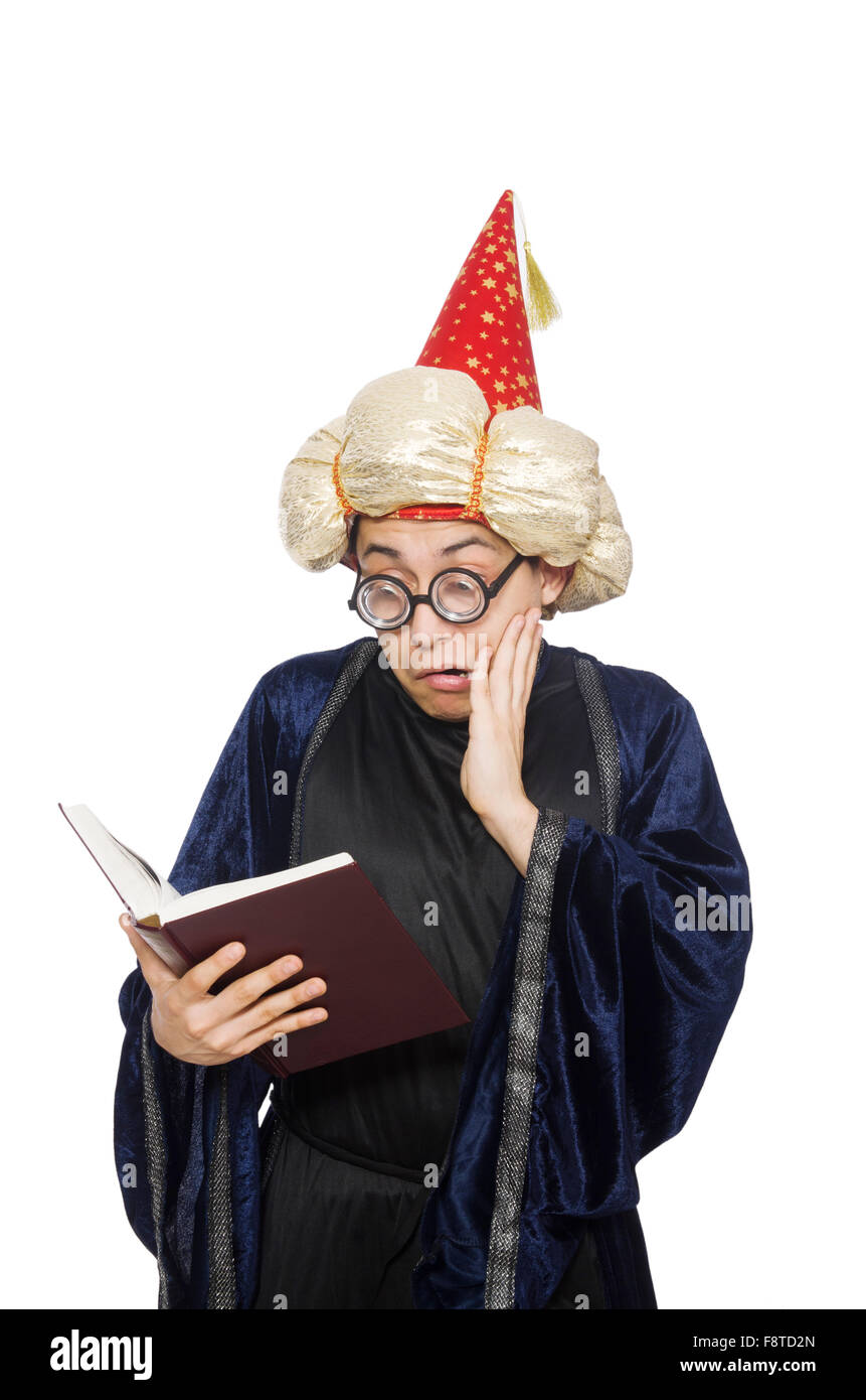 Funny wise wizard isolated on the white Stock Photo - Alamy