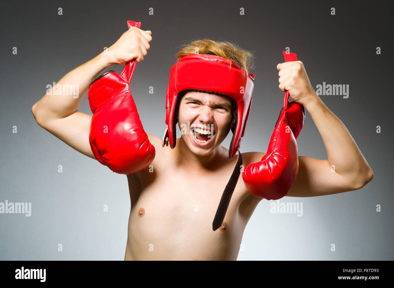 Funny nerd boxer in sport concept Stock Photo - Alamy