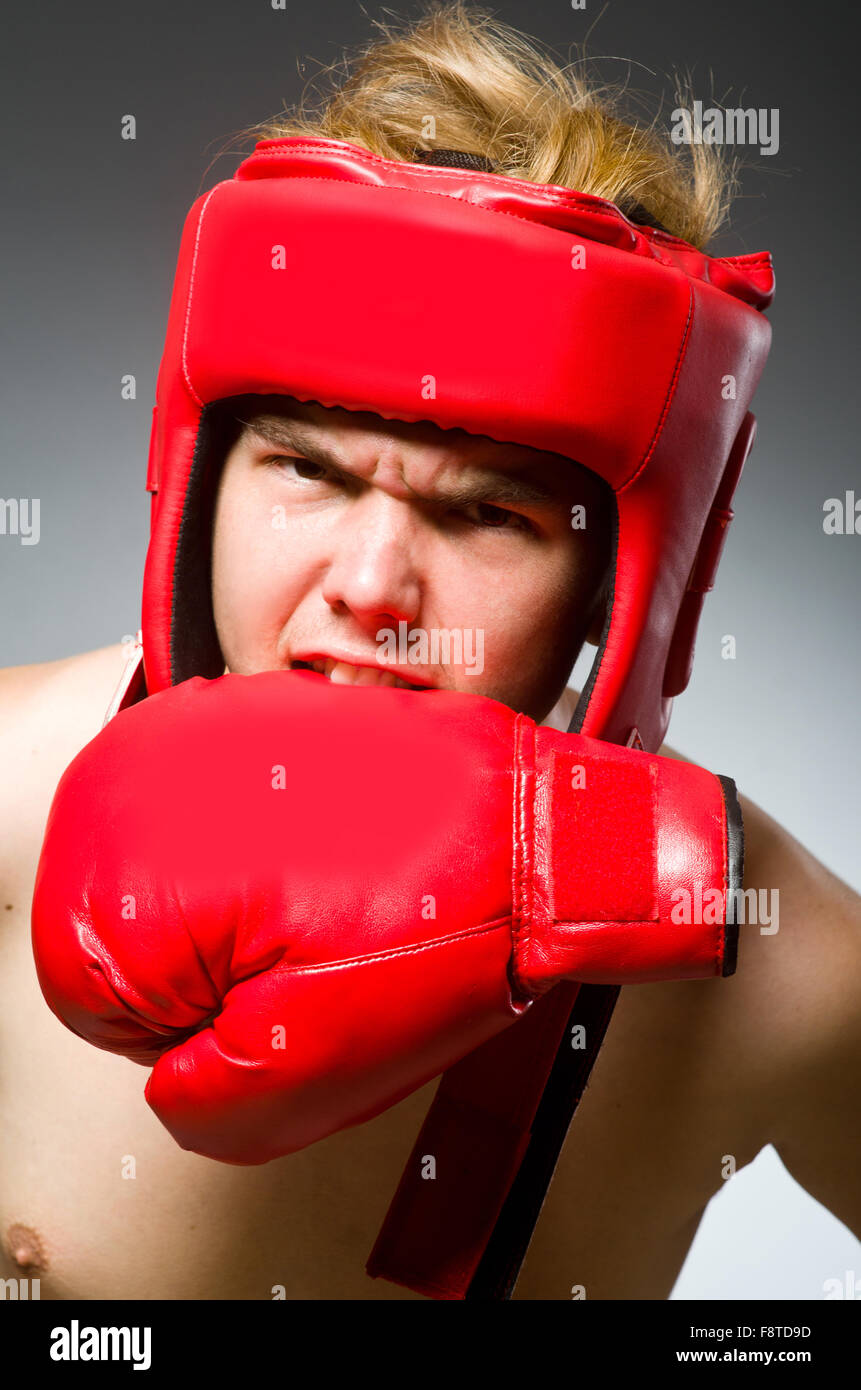 Funny nerd boxer in sport concept Stock Photo - Alamy