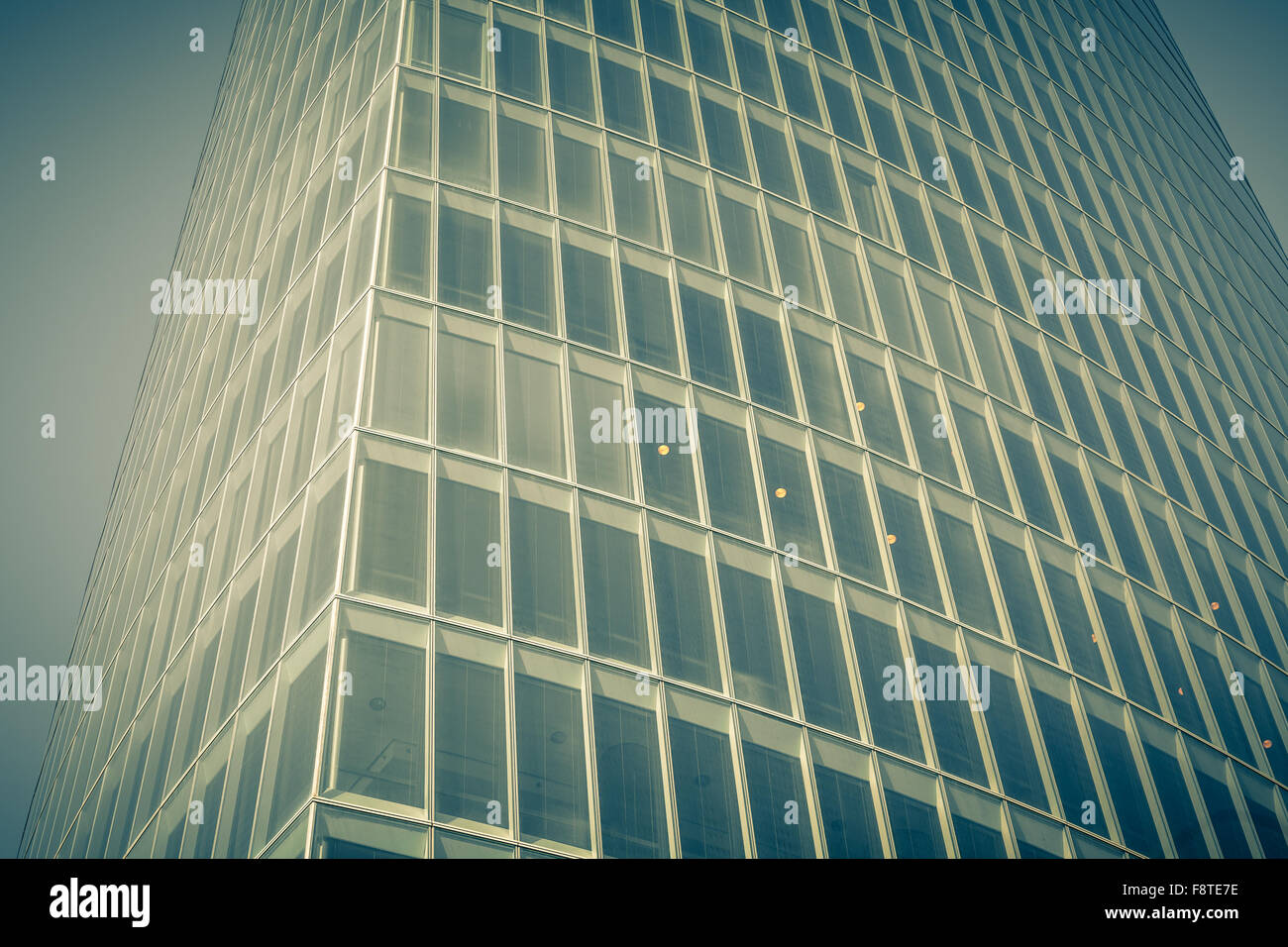 Office glass skyscraper building. Horizontal filtered shot Stock Photo ...
